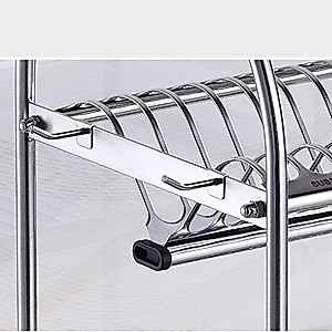 SDGH Dish Rack Stainless Steel Dish Rack Dish Rack Drain Rack Kitchen Storage Rack Tableware Rack Kitchen Rack Wall (Size : 47CM)