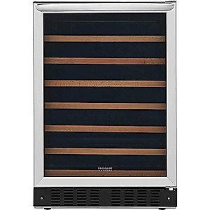 Frigidaire FGWC5233TS Gallery Series 26 Inch Built-In and Freestanding Single Zone Wine Cooler in Stainless Steel,Silver