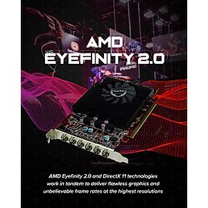 VisionTek Radeon 7750 2GB GDDR5 6 4k Monitor Graphics Card, 6 Mini DisplayPort Outputs, AMD Eyefinity 2.0, PCI Express 3.0 Video Card, 7.1 Surround Sound - 900614