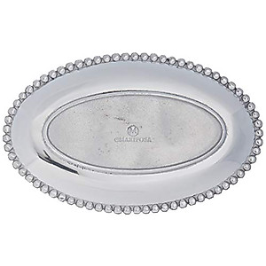 Mariposa Pearled Oval Platters, One Size, Silver