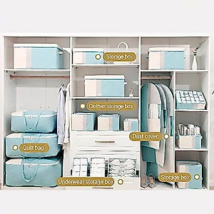 ichuanyi Underwear and Sock Drawer Organizers,24 Cell Collapsible Cabinet Closet Organizer Storage Boxes for Clothes, Socks, Lingerie, Underwear, Ties (Light Blue)
