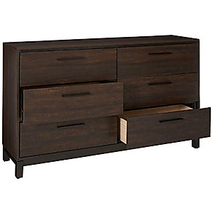 Coaster Home Furnishings Edmonton Dresser with Six Dovetail Drawers Rustic Tobacco and Dark Bronze
