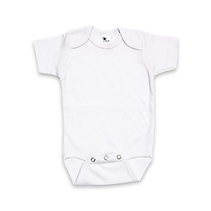 Laughing Giraffe Baby Blank Short Sleeve Unisex One Piece Bodysuit (12-18 Months, white)