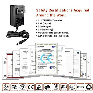 UL Listed 15V 2A Power Supply, 100-240V AC to 15VDC 2000mA Wall Charger Replacement Adapter with 5.5mm x 2.1mm /2.5mm, 3.5 x 1.35mm, 4.8mm x 1.7mm Output Jack for AIMTOM SPS-155 and Small Electronics
