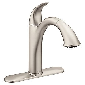 Moen Camerist Spot Resist Stainless One-Handle Kitchen Faucet with Pullout Spray Head, Featuring Power Clean and Reflex Docking System, 7545SRS, 0.375