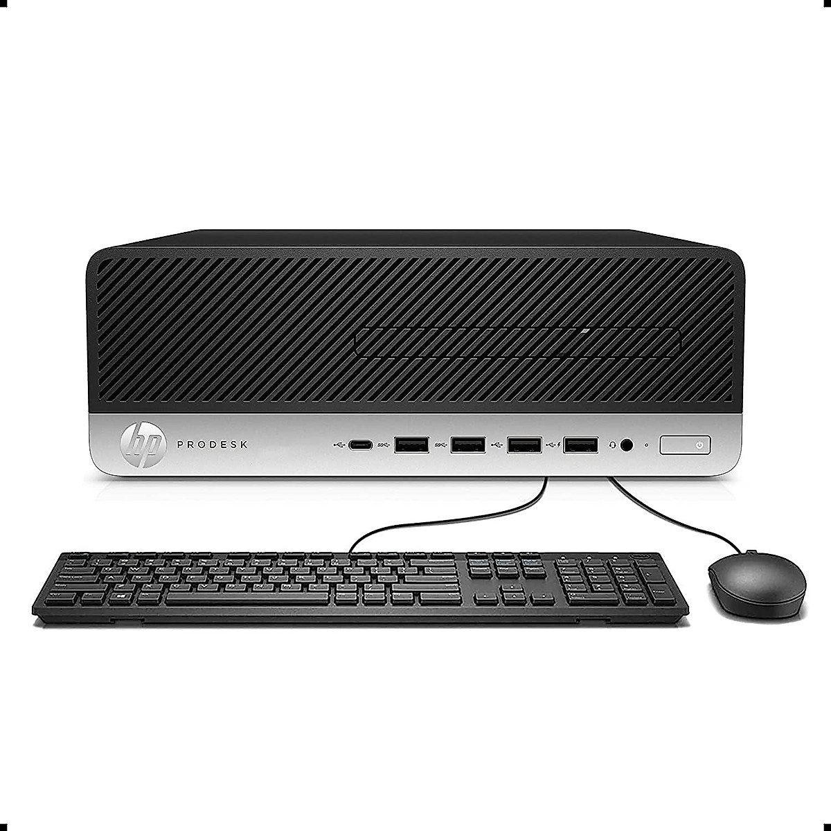 HP ProDesk 600 G4 SFF Desktop, Intel i5-8500, 32GB RAM, 512GB SSD & 500GB HDD, DVD, RGB Keyboard and Mouse, WiFi, Bluetooth, Windows 10 Pro (Renewed)