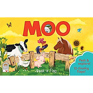 Moo Peek-a-Flap Gift Set: Includes Lift-A-Flap Board Book and Cuddly Plush Toy Friend for Birthdays, Baby Showers, Christmas and Easter Basket Stuffers