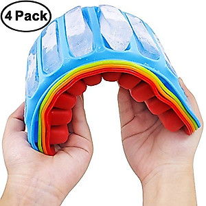 Ice Tube Making Trays, Perfect Ice Cube Sticks Molds for Small Mouth Sport Water Bottles, Bottled Soda, IHUIXINHE Silicone Ice Stick Tray Set of 4 packs, 40 ice sticks (Classic color)