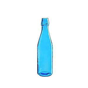 Evergreen Garden Brilliant Blue Glass Bottles, Set of 6