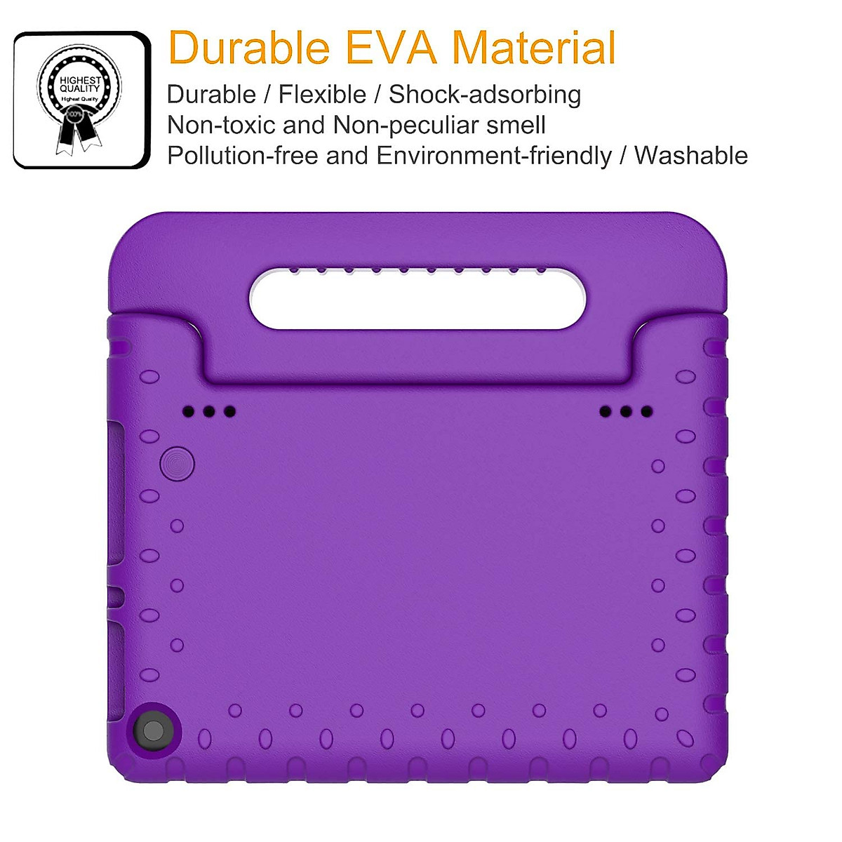 Foam Case for Fire HD 10 10.1 inch Tablet Case (5th/7th/9th Generation, 2015/2017/2019 Releases) Kid-Proof & Shockproof Sturdy Case Soft Durable Foam Cover with Portable and Foldable Handle