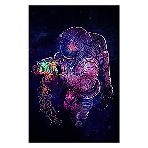 Zensh, Spaceman Poster Outer Universe Starlight Wall Art Prints Cool Planet Decorative Paintings for Boys Room, No Frame 16x24in