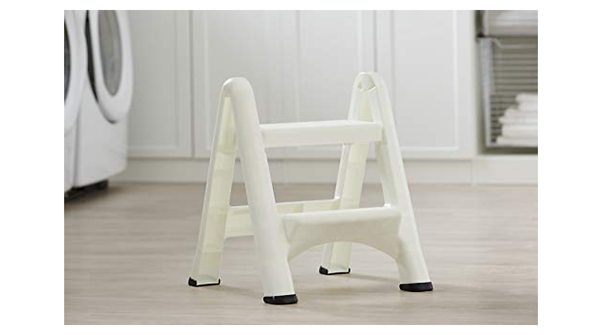 Rubbermaid 14-Inch Folding Foot Stool | Heavy Duty & Space-Saving