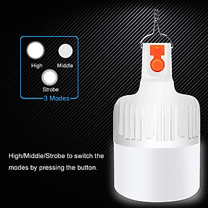 2 Pack LED Camping Lantern Rechargeable,3 Mode 2000 Lumens Camping Lights ,Must Have During Hurricanes, Emergencies, Storms, Outages