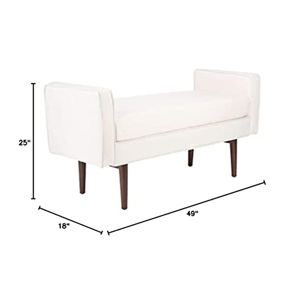 Safavieh Home Henri 49-inch Mid-Century Light Beige and Walnut Bench