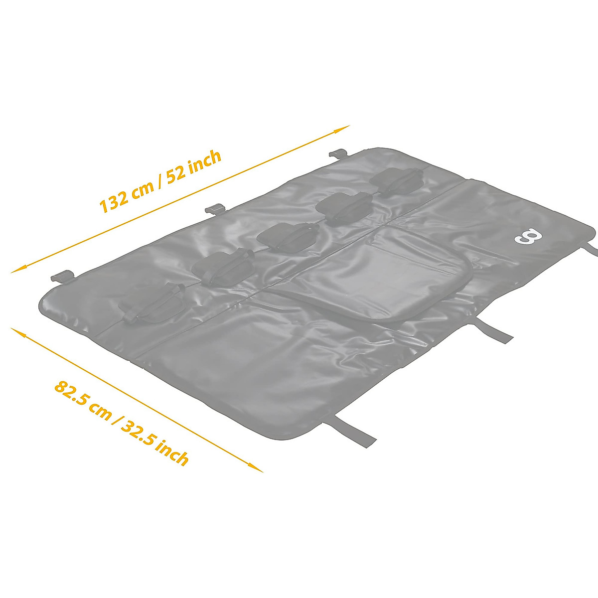 CyclingDeal Tailgate Bike Pads - 52" Wide - Bicycle Rack Cover for Pickup Truck - Truck Bed Car MTB Carrier - Great for Mountain Bikes - Size S (5 Bikes)