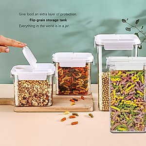 NBILIC Cereal Storage Container Set (Flip Top) BPA Free PET Plastic Material, Reusable, Pantry Organizer, Food Portion Container (Set of 4 2 Large 2 Small) Repeatable