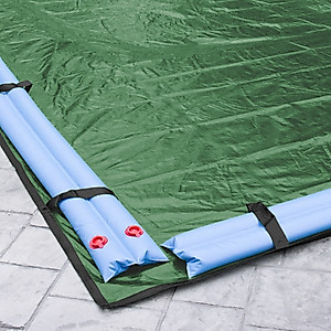 Pool Mate 502045R-PM Professional-Grade Rip-Shield Winter In-Ground Cover, 20 x 45-ft. Pool, Meadow Green