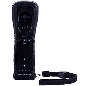 Built-in Motion Plus 2 in 1 Wireless Remote Controller Gamepad for Wii/Wii U, w/Silicone Case & Hand Strap (Red)