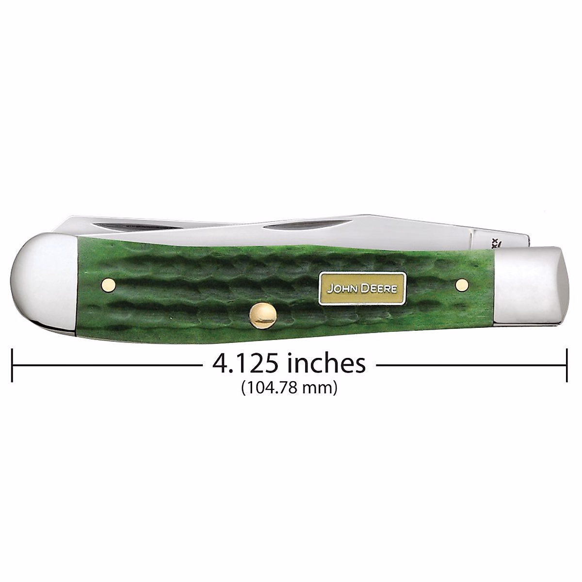 Case WR XX Pocket Knife John Deere Green Trapper Item #15707 - (6254 SS) - Length Closed: 4 1/8 Inches