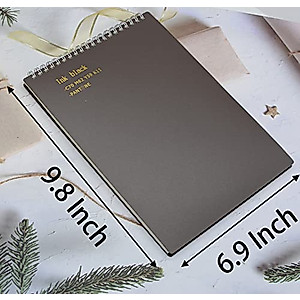 Yansanido Top Bound Spiral Notebook, 4 Pcs B5 Thick Plastic Hardcover 7mm College Ruled 4 Color 80 Sheets -160 Pages Journals for Study, Work, Travel and Notes (Dark Color)