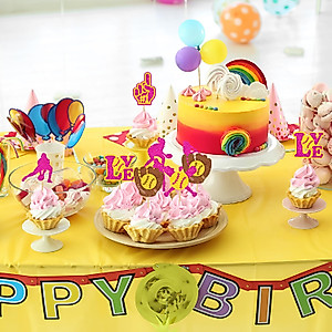 Rngmsi Softball Cupcake Toppers Decorations - 40PCS Softball Party Decorations Glitter Softball Birthday Cake Decorations Pink Softball Baby Shower Decor Supplies Softball Cupcake Toppers for Girls