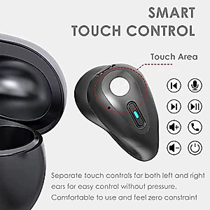 FAIIVE Wireless Ear Clip Bone Conduction Headphones, Open Ear Mini Wireless Bluetooth Ear Clip Bone Conduction Running Sports Headphones (Khaki)