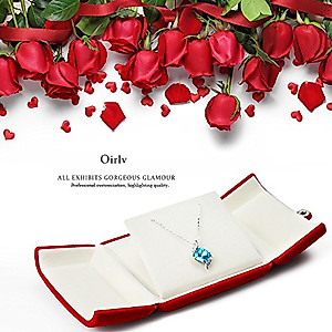 Oirlv Multifunctional Jewelry Box Velvet Pendant Necklace Gift Box Storage Case