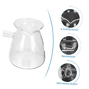 IMIKEYA Turkish Coffee Pot 450ml Espresso Shot Glass with Handle Tearoom Side Handle Glass Teapot Kettle Stovetop Tea Maker Greek Arabic Coffee Maker Milk Warmer with Spout Transparent