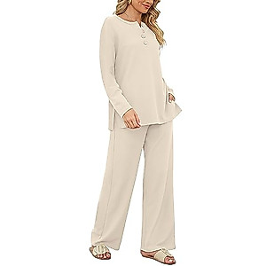 XIEERDUO Womens Loungewear Set,Jogging Suits for Women 2 Piece Outfits Beige XL