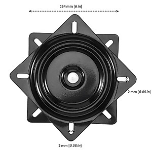 MANCHAP 4 PCS 6 Inch Bar Stool Swivel Plate Replacement, Ball Bearing Seat Swivel Base Mount Plate for Bar Stool, Swivel Chair or Recliner, Black