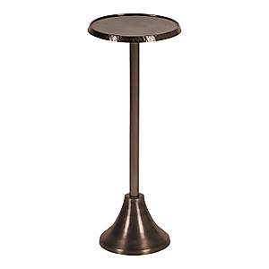 Kate and Laurel Sanzo Decorative Modern Pedestal Side Table for Use as Indoor Plant Stand or Bedroom Nightstand, 9x9x23, Bronze