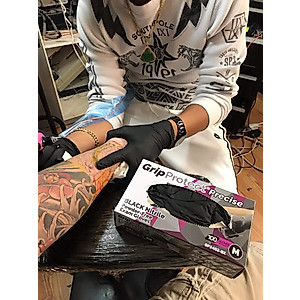 GripProtect® Precise Black Nitrile Exam Gloves | 4 Mil | Chemo-Rated | Food, Home, Hospital, Law Enforcement, Tattoo | (X-Large, 100)