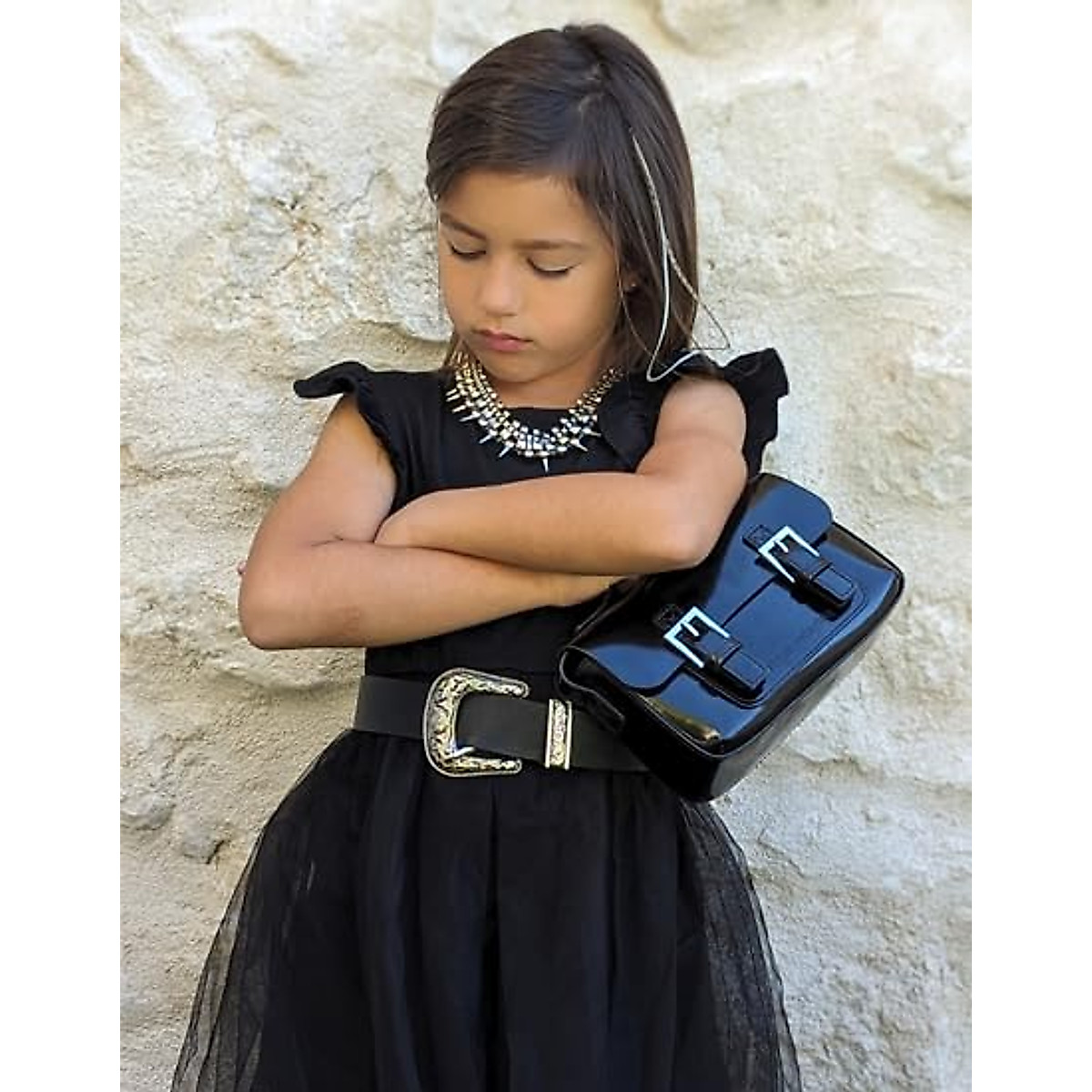 Arshiner Girls' Tulle Sundress Summer Flower Princess Wedding Dress for Toddler Girl (Black, 2T)