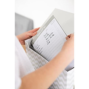 Pearhead Baby Document Organizer, Briefcase File Keeper to Store Baby's Records, Makes Great Gift for New Parents or Addition to Baby Shower Registry, Gray Chevron