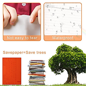JIJLIFE Smart Reusable,and Durable keyboard pattern A5 Size (8.27"×5.9") Premium Orange Leather Notebook With An Erasable blue/black refill Pen And a Free Notebook of Ordinary And a Set of Brightly Colored Memo And Paper Clips