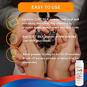 Coat Silk - Canine and Equine Dry Powder | Alleviate Odors and Itchiness | Relieves Rain Rot and Sweet Itch | Holistic Remedy and Soothing Formula | for Dogs and Horses