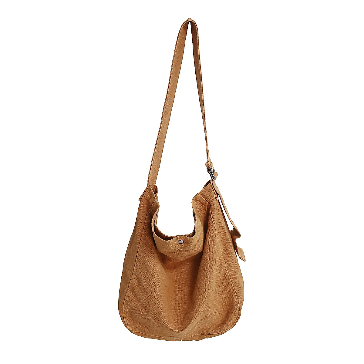 Canvas Hobo Crossbody Bag for Women and Men, Casual Shoulder Bag, Tote Bag, Messenger Bag, Cross Body Bag for School, Shopping, Travel and Work (Brown)