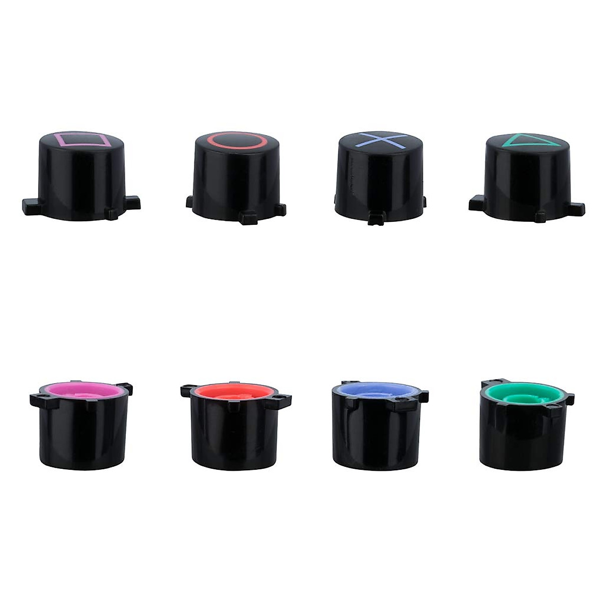 6Pcs Joysticks Thumbsticks Repair Replacement for Playstation 4 PS4 Controller with Cross Screwdriver + Gen 1 L2 R2 L1 R1 Trigger Parts + D-pad + 4Pcs ABXY Bullet Buttons + 6Pcs Grip Cover Caps