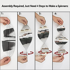 Wind Spinners, 2× 3D Helix Stainless Steel Outdoor Hanging Wind Spinner, 2× Leaf-Like Metal Pendant and 3× 360° Rotating Hooks with Wirerope, Reflective Decor for Outside Yard and Garden (2 Pack)