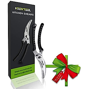 Kitchen Scissors, KOOKTOOL Kitchen Shears Heavy Duty Poultry Shears, Dishwasher Safe Meat Scissors, Kitchen Shears for Chicken, Bone, Poultry, Vegetable, Fish