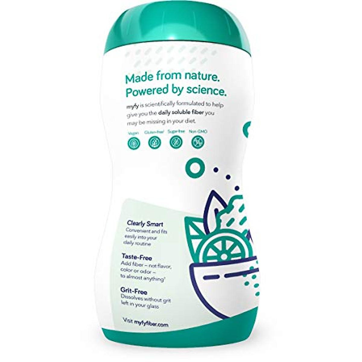 MyFy Natural Prebiotic Fiber Supplement Powder - Clear, Soluble, Daily Digestive Support for Gut Health & Regularity - Non-GMO, Taste-Free, Sugar-Free, Gluten-Free - 10.6oz (60 Servings)