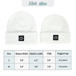 upeilxd Baby Winter Hat Soft Warm Knitted Beanie Hat with Cute Smile Face Beanie Cap for Toddler Boys Girls White