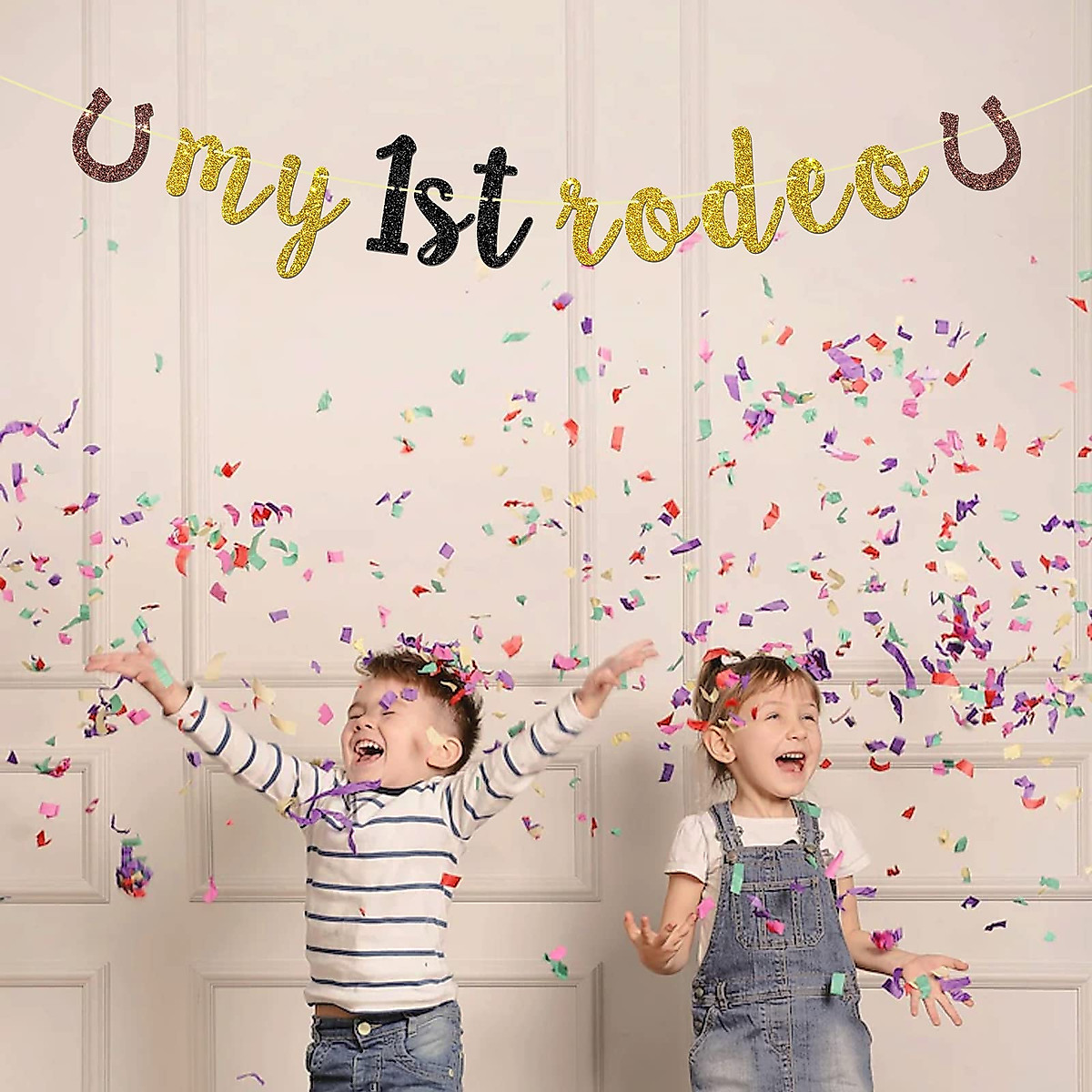 My 1st Rodeo Banner Western Cowboy Cowgirl 1st Birthday Sign Baby One Year Old Birthday Party Decoration Wild West Baby Shower Party Banner