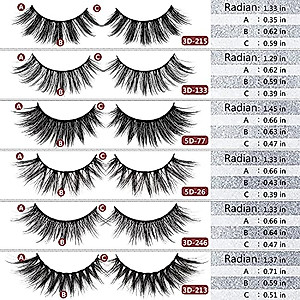 MAGEFY 30 Pairs 6 Styles Faux Mink Eyelashes, 16mm-20mm Lashes Natural Look to Dramatic False Eyelashes, Handmade Reusable Fake Eyelashes with Portable Boxes