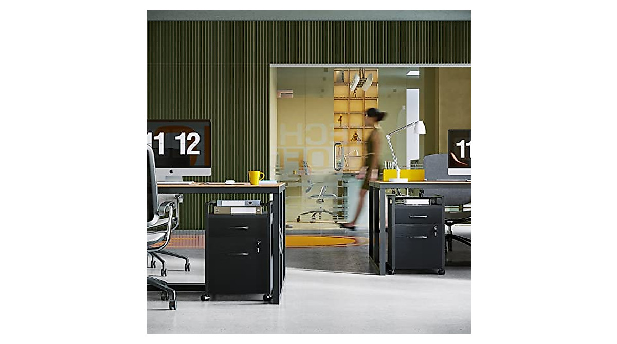 ODK 2-Drawer File Cabinet - Mobile w/Lock & Printer Stand