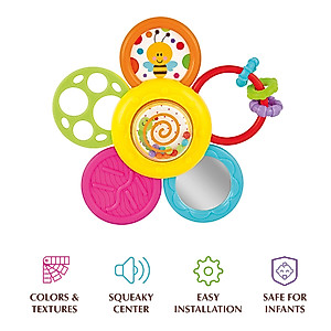 KiddoLab Infant Spin, Rattle and Teether Toy. Baby Multi-use Toy for Better Relaxation and Sleep - Activity Toy for Babies and Toddlers, Develops Fine Motor Skills. Age: 6-12 Months Old and Up