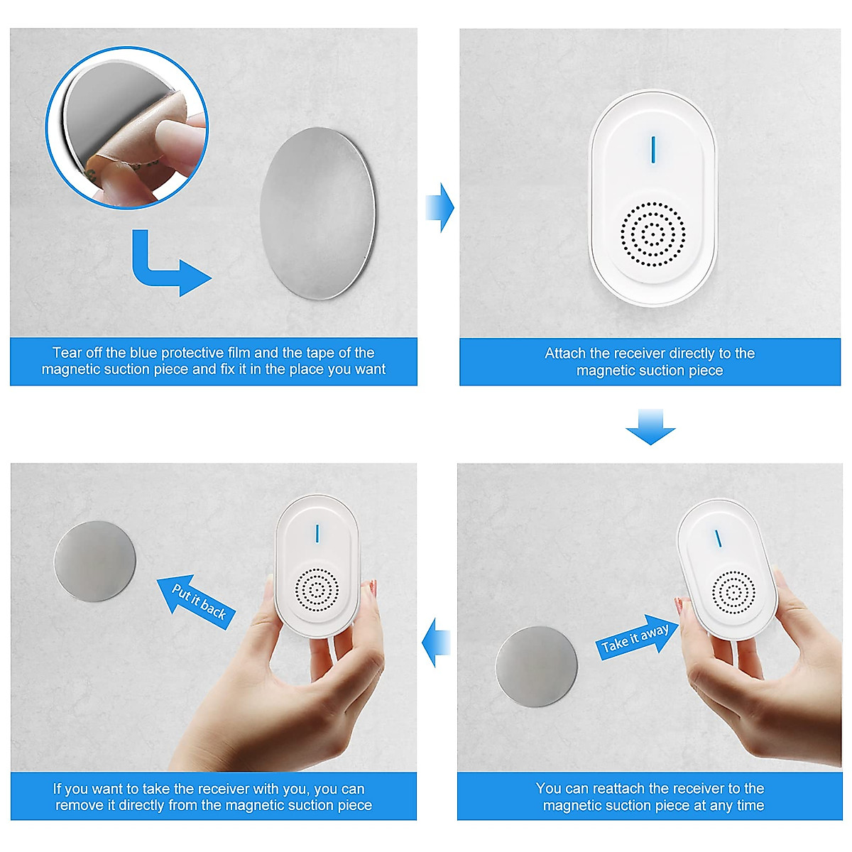 CallToU Caregiver Pager Wireless Call Buttons for Elderly, Portable Nurse Call Bell 600+ Feet for Elderly Monitoring, Alert Button for Seniors 1 USB Receiver 2 Call Button