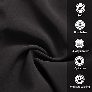 Mens Shorts Athletic 7 Inch Inseam Sports Quick Dry Fit Lightwight Casual Short with Zipper Pockets (Black, US XL)