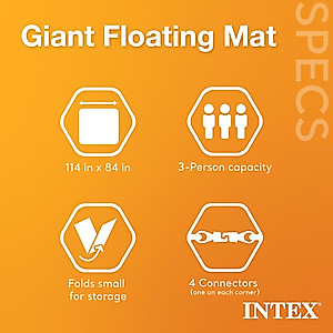 Intex 56841EP Giant Inflatable Floating Water Pool Lake Mat Platform Pad, Teal