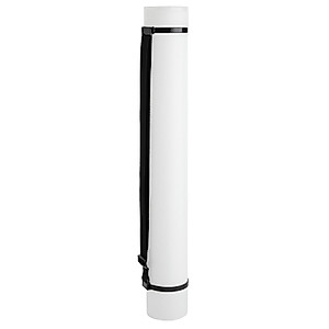 Expandable Poster Tube with Strap for Posters, Documents, Artwork, Blueprint Storage, Carrying Case for Architects, Teachers, Students, Artists (White, 24 to 40 Inches)